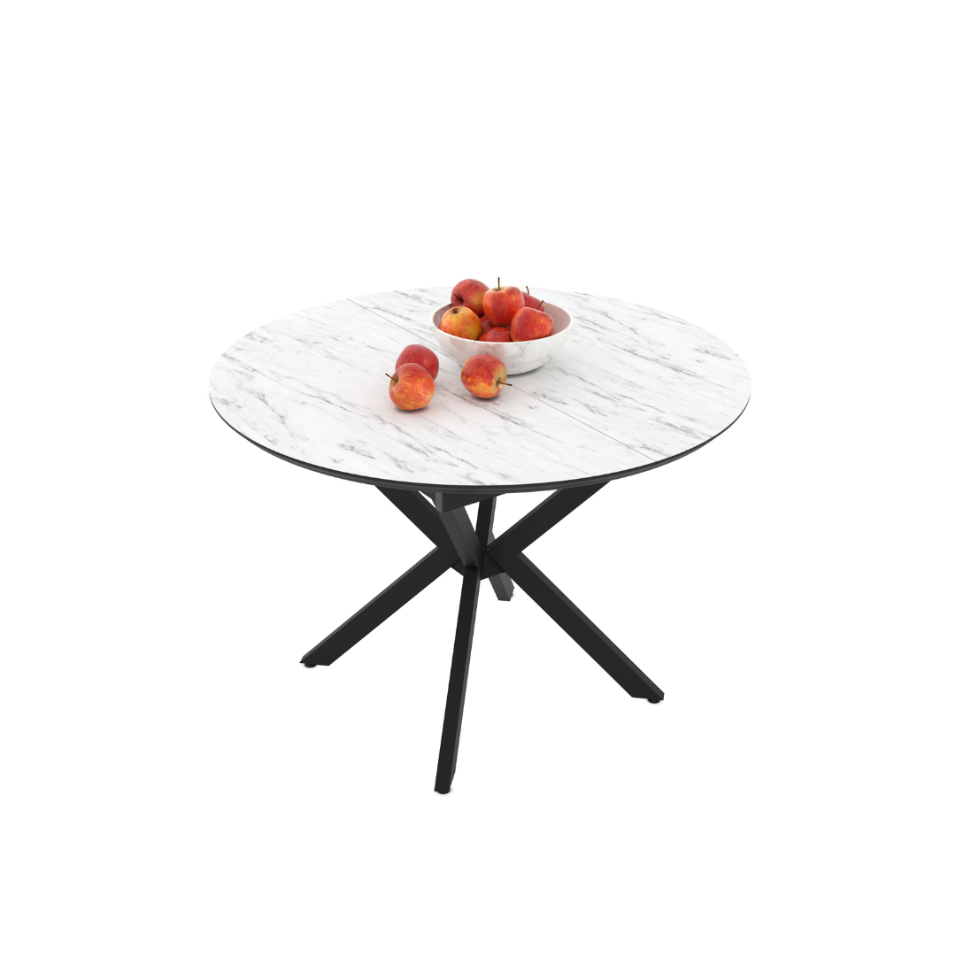 MASA EXTENSIBILA DOBOK 110, 110-145X110-76 CM, METAL/MDF, NEGRU/ALB ...